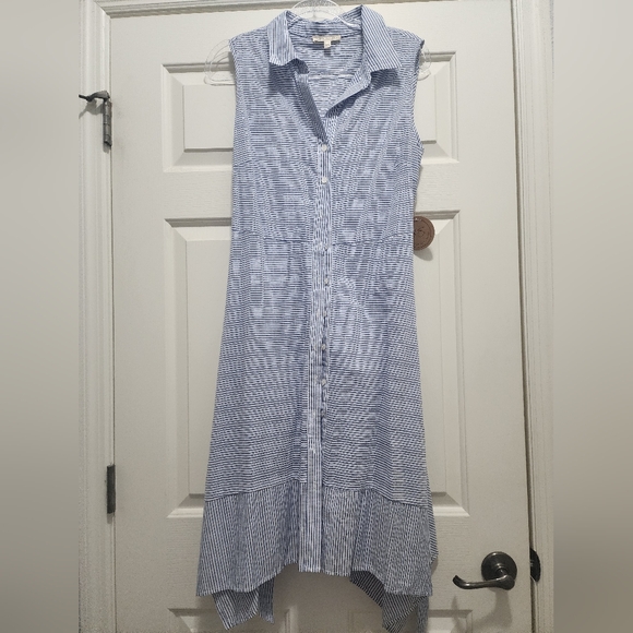 Parallel Skies | Dresses | Asymmetrical Blue Striped Dress | Poshmark